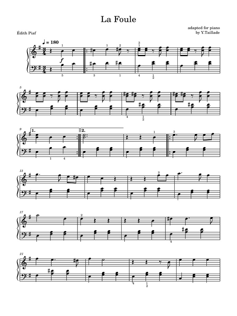 La Foule Dith Piaf La Foule - Edith Piaf | PDF
