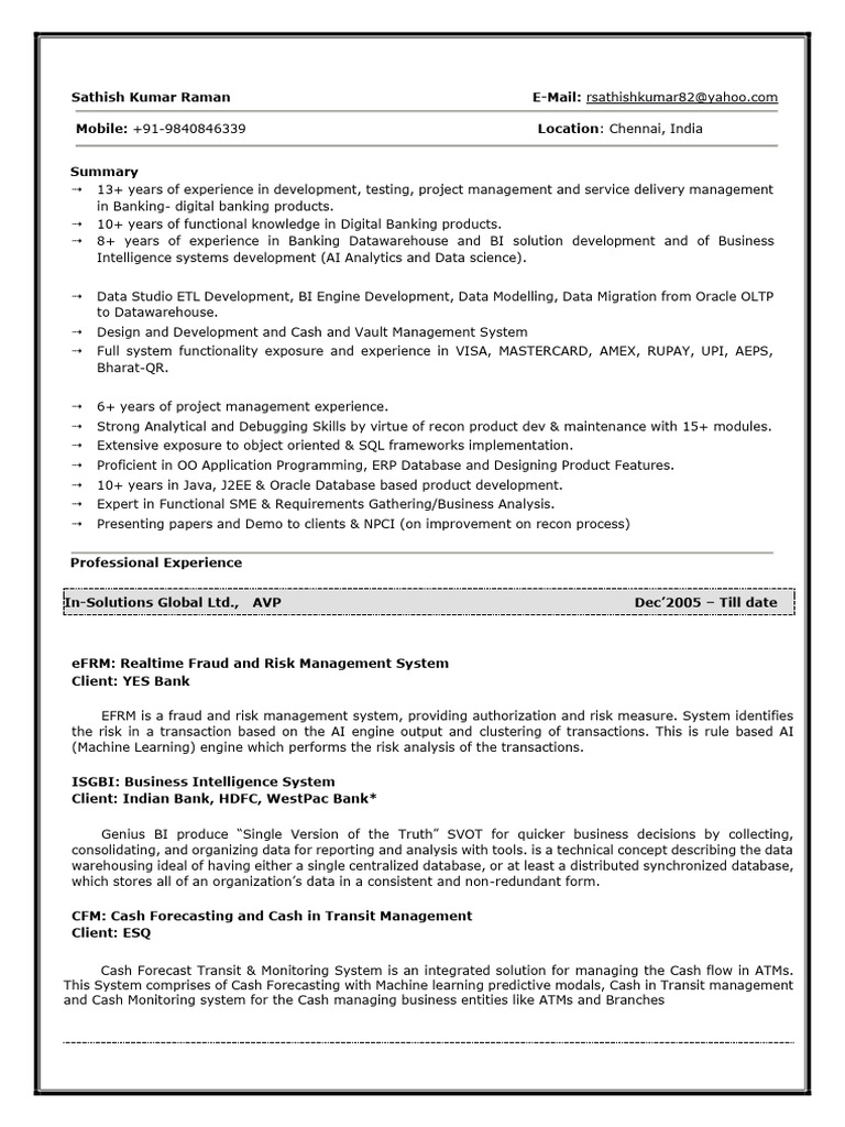 Sathish Resume | PDF