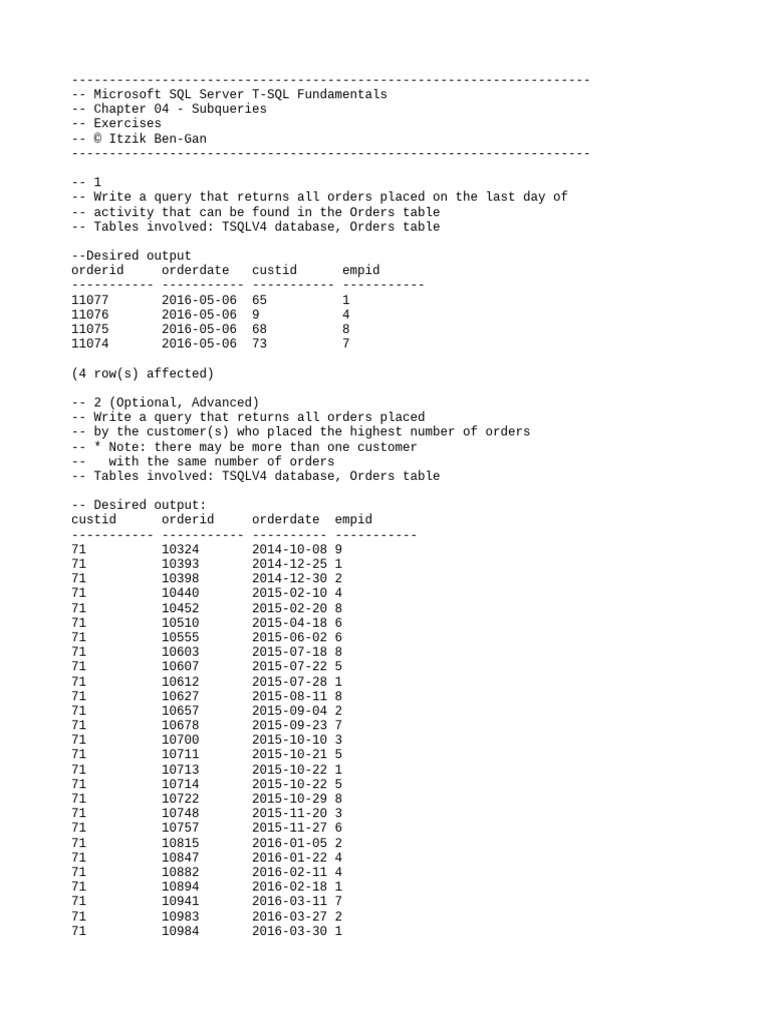 Subqueries | PDF | Computing | Computer Data Subqueries | PDF | Computing | Computer Data