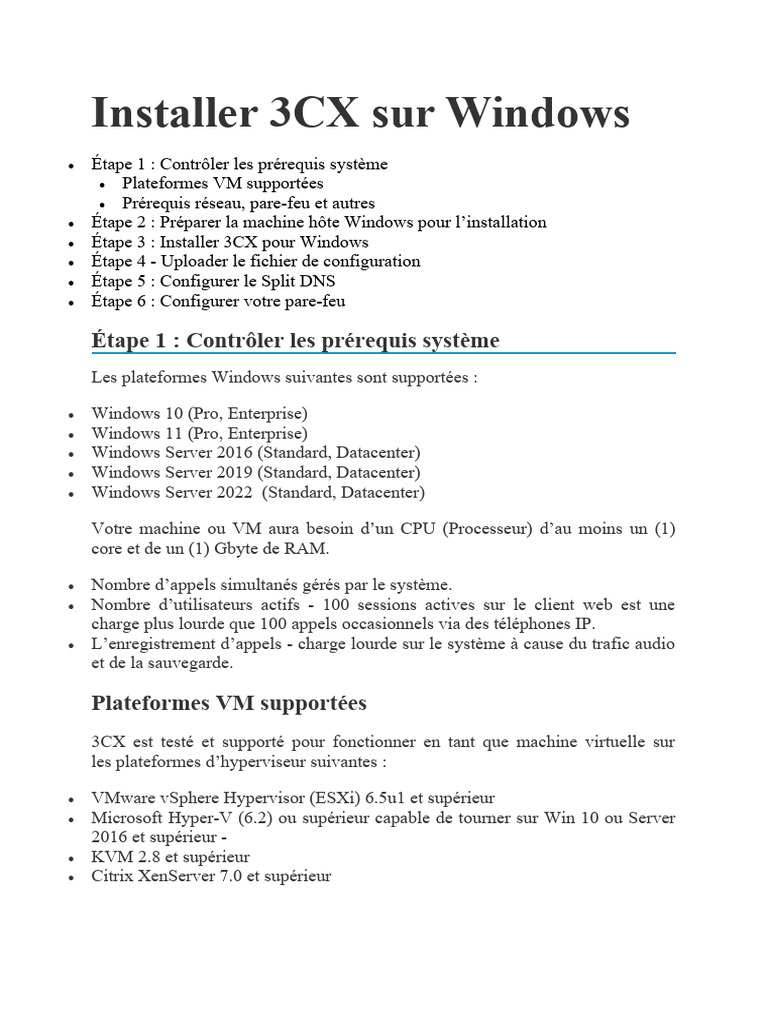 Installer 3CX sur Windows : Guide Complet | PDF | Affaires ...