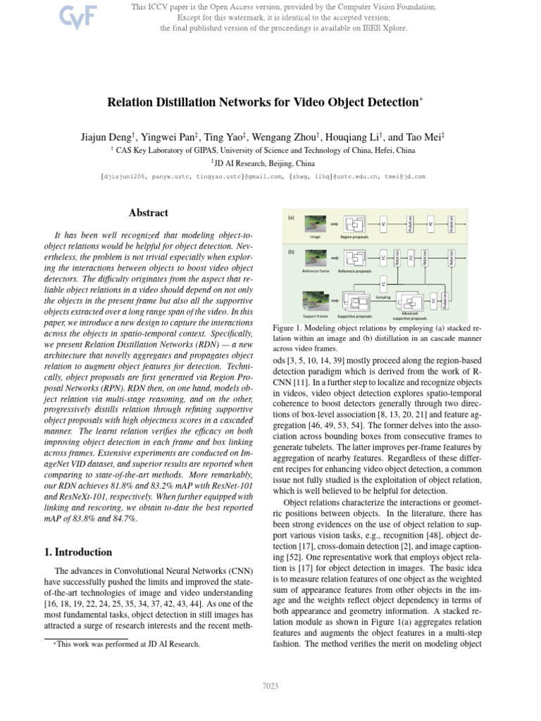 Deng Relation Distillation Networks For Video Object Detection ICCV 2019 Paper | PDF