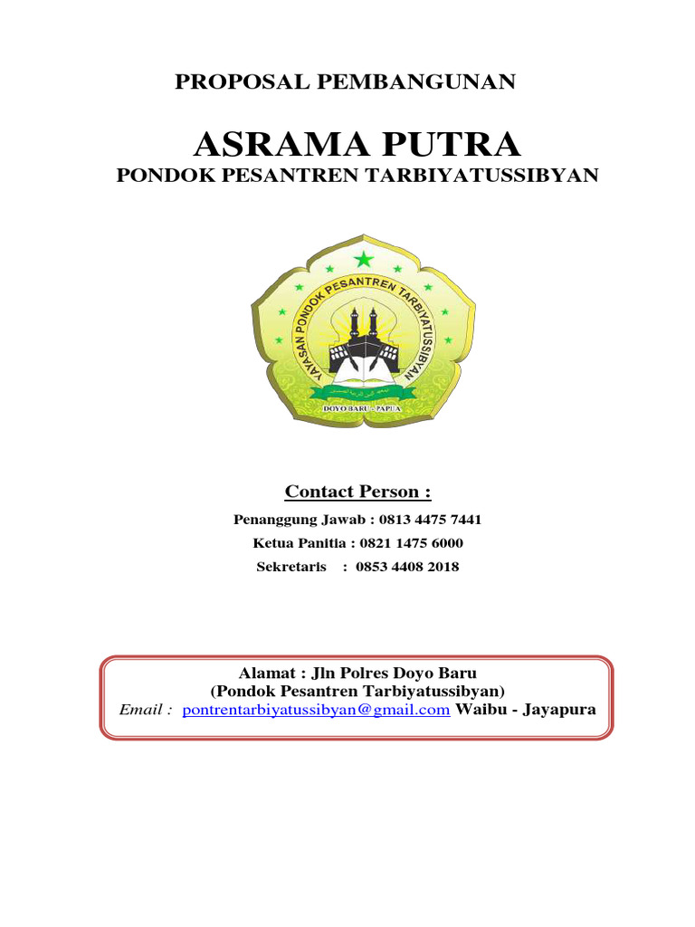 Dr. Abimanyuproposal Pembangunan Asrama Putra PP Tarbiyatussibyan | PDF