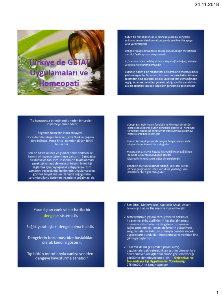 Türkiye de GETAT Uygulamaları ve Homeopati | PDF