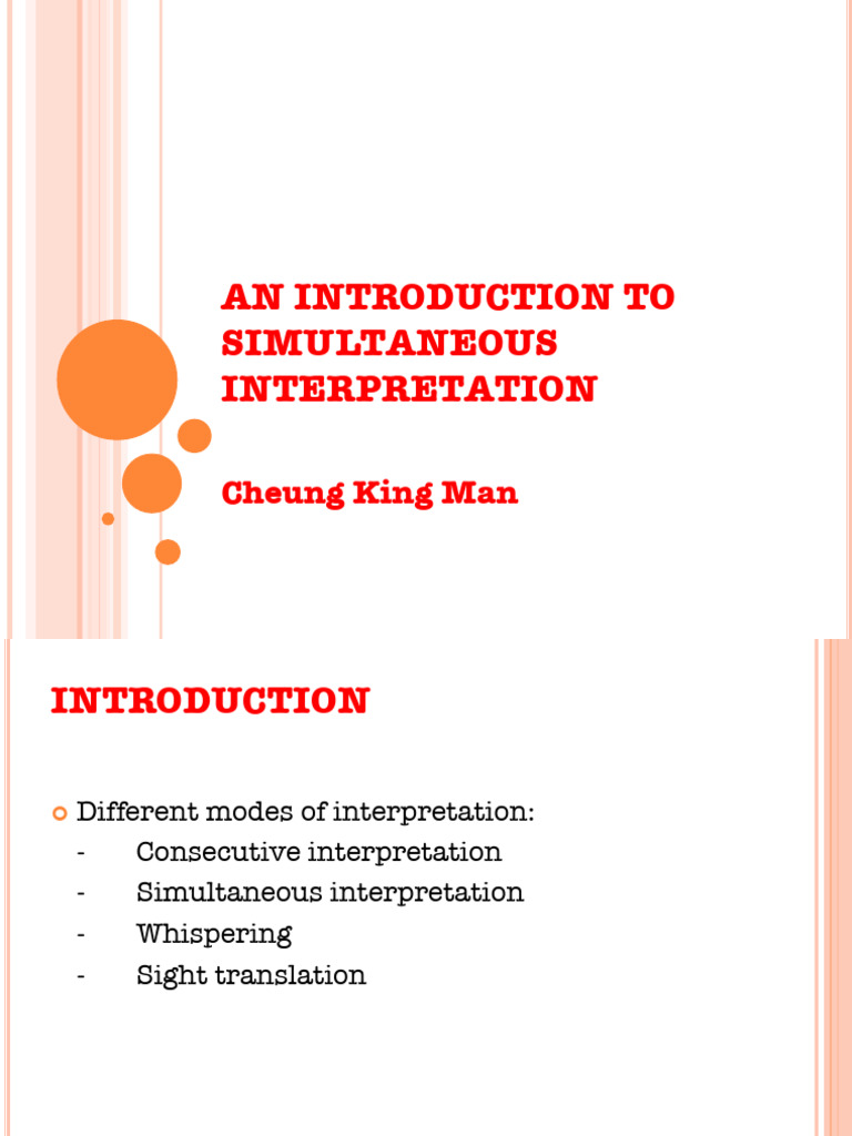 An Introduction To Simultaneous Interpretation (Revised) | PDF ...