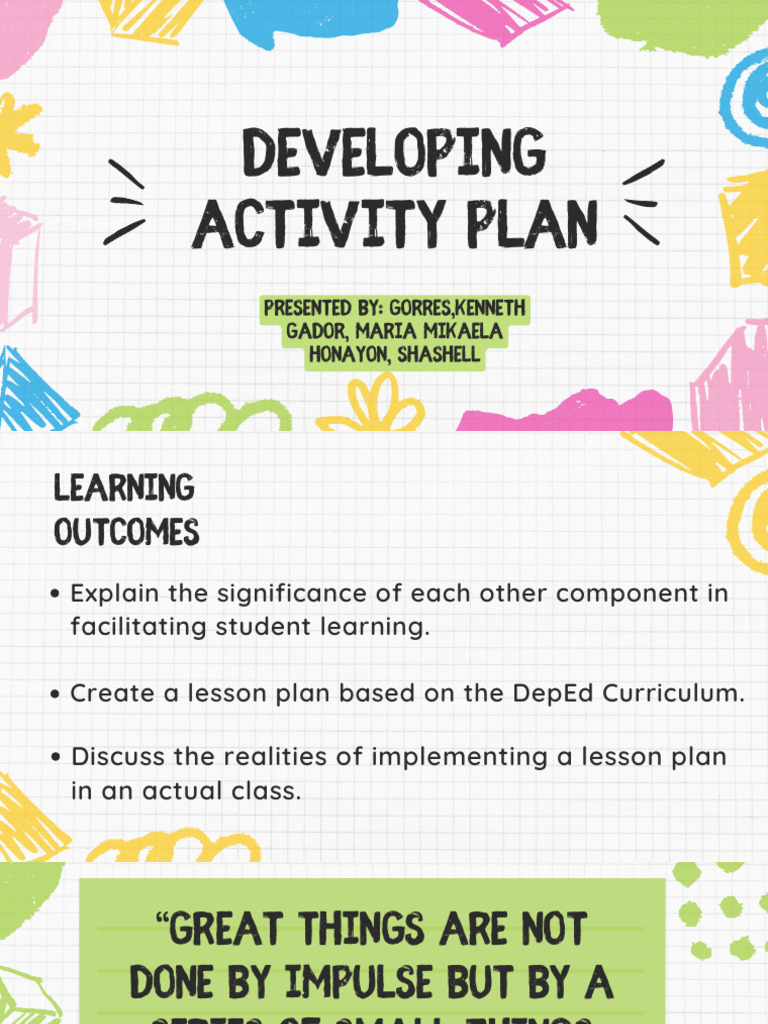 Developing Activity Plan | PDF | Self-Improvement