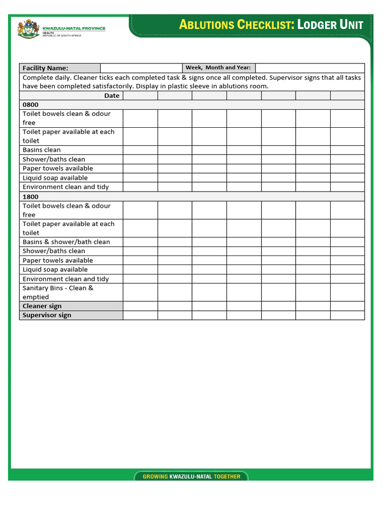 Ablution Checklist | PDF