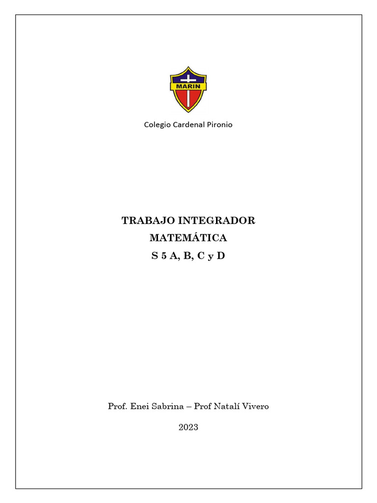 Trabajo Practico Integrador S5 - 2023 | PDF | Logaritmo | Ecuaciones