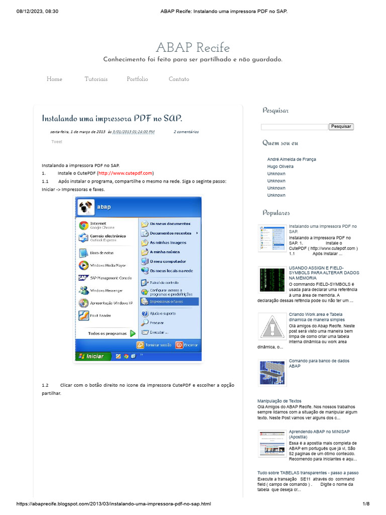 Abap Instalando Uma Impressora Pdf No Sap Pdf Ciência Da Computação
