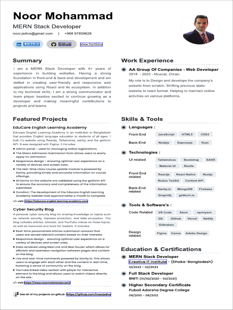 Noor Resume | PDF | Blog | Computing