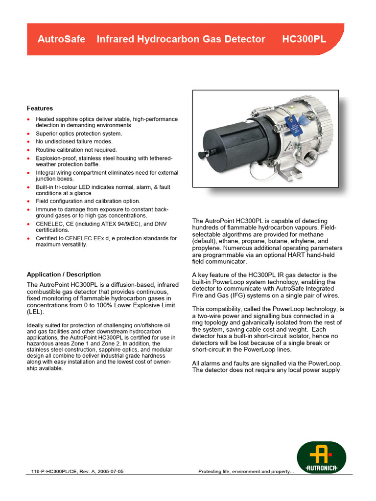 HC-300PL-Infrared Hydrocarbon Gas Detector | PDF | Hydrocarbons | Gases