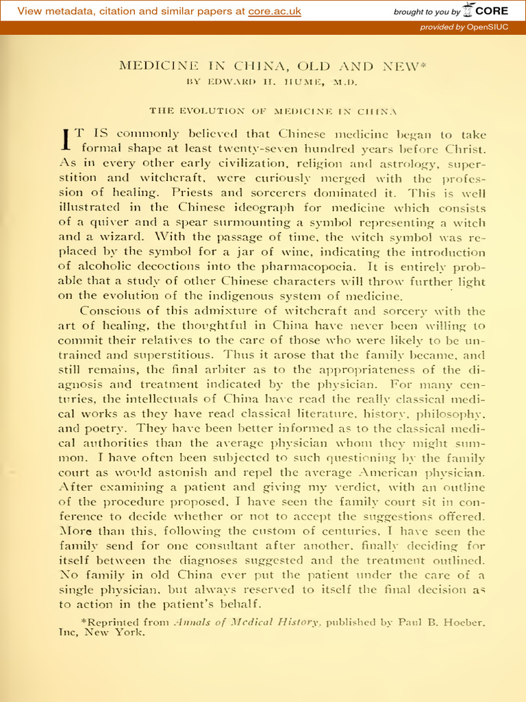 Medicine in China, Old and New | PDF | Acupuncture | Medicine