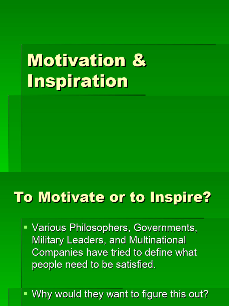 Understanding Inspiration vs Motivation | PDF | Self-Improvement