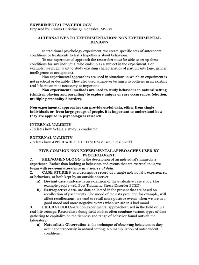 Non Experimental | PDF | Survey Methodology | Sampling (Statistics)