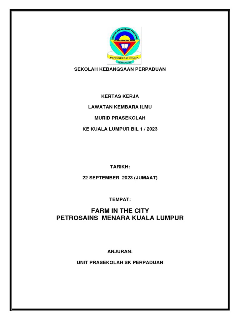 Kertas Kerja Lawatan Praskp | PDF