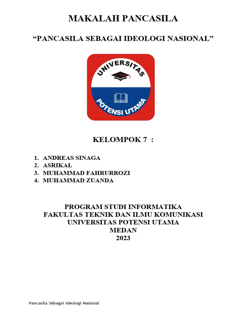 Makalah Pancasila Sebagai Ideologi Nasional | PDF | Sains & Matematika