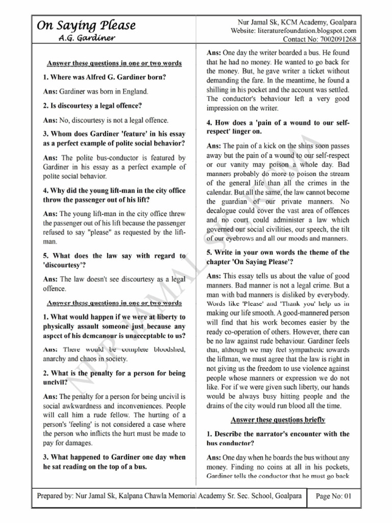 On Saying Please | PDF