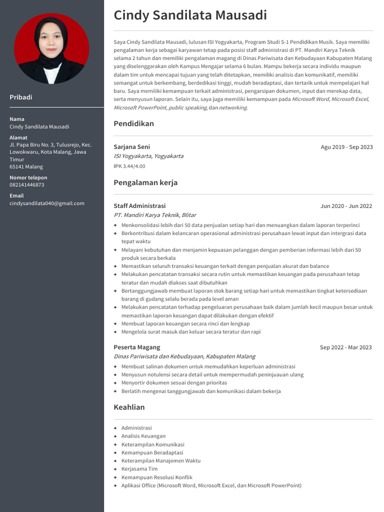 CV Cindy Sandilata Mausadi | PDF | Bisnis