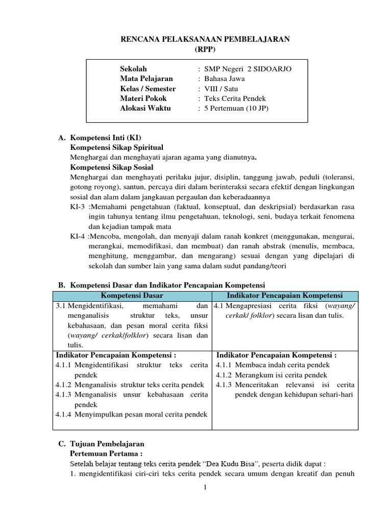 RPP 8 KD 3.1 Cerkak | PDF