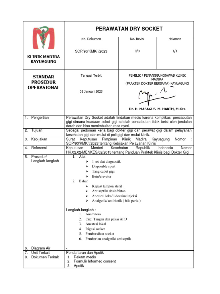 Perawatan Dry Socket | PDF