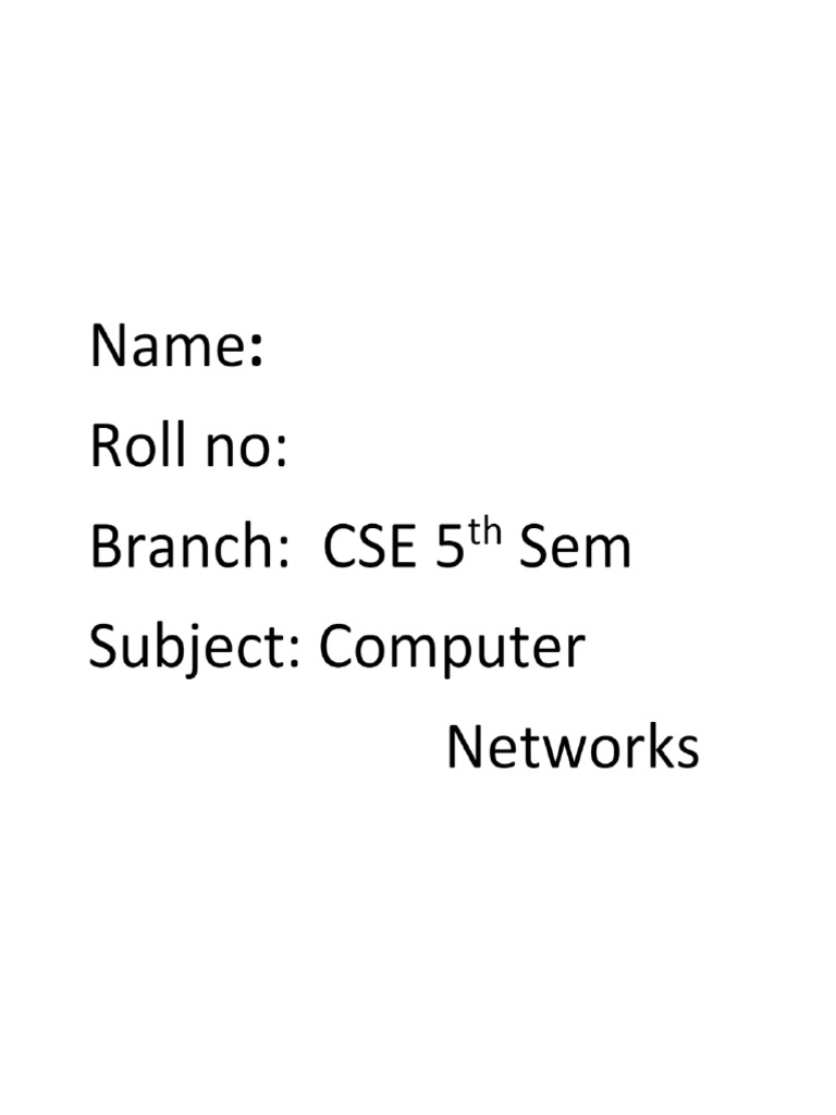 CN Practical File CSE | PDF