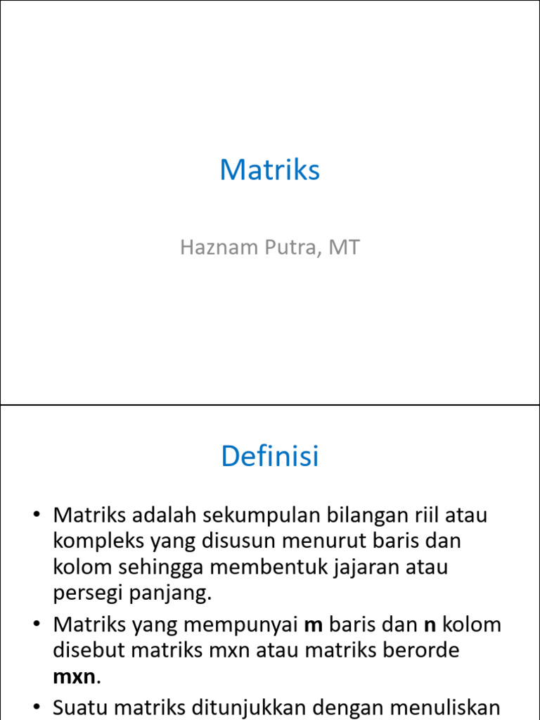 Matriks 1 | PDF
