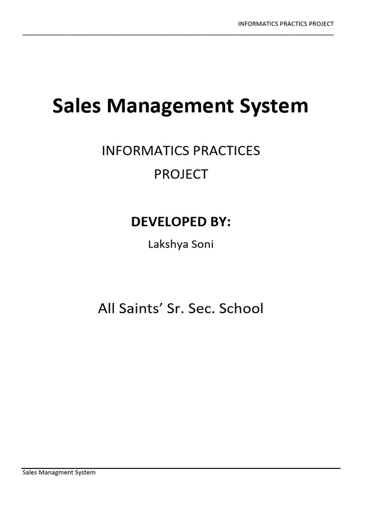 Sales Management System Report File - 4 | PDF | Python (Programming ...