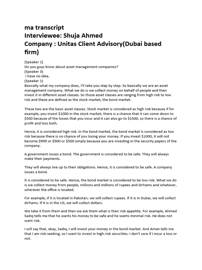 Ma Transcript | PDF | Gross Margin | Private Sector