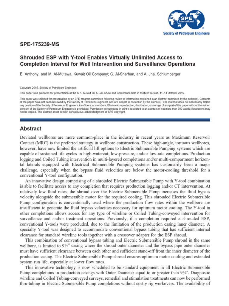 Shrouded ESP | PDF | Petroleum Reservoir | Chemical Engineering