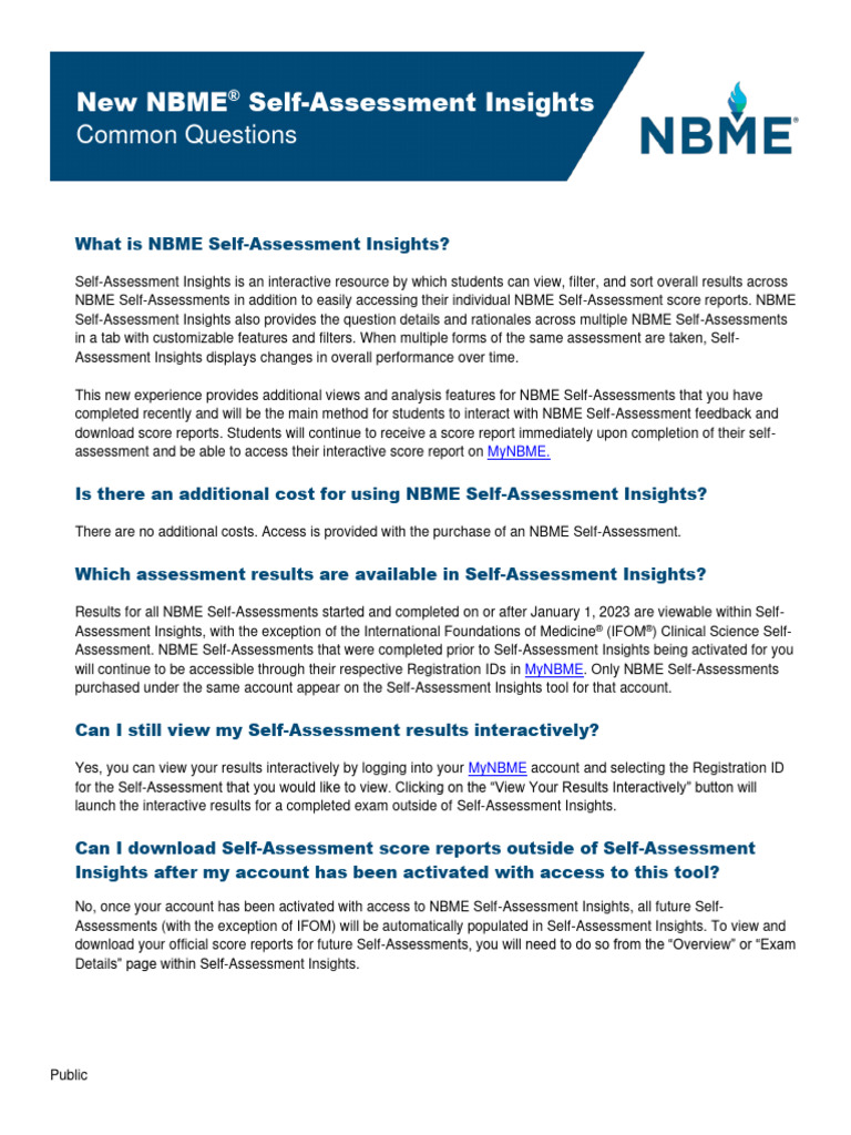Self-Assessment Insights | PDF