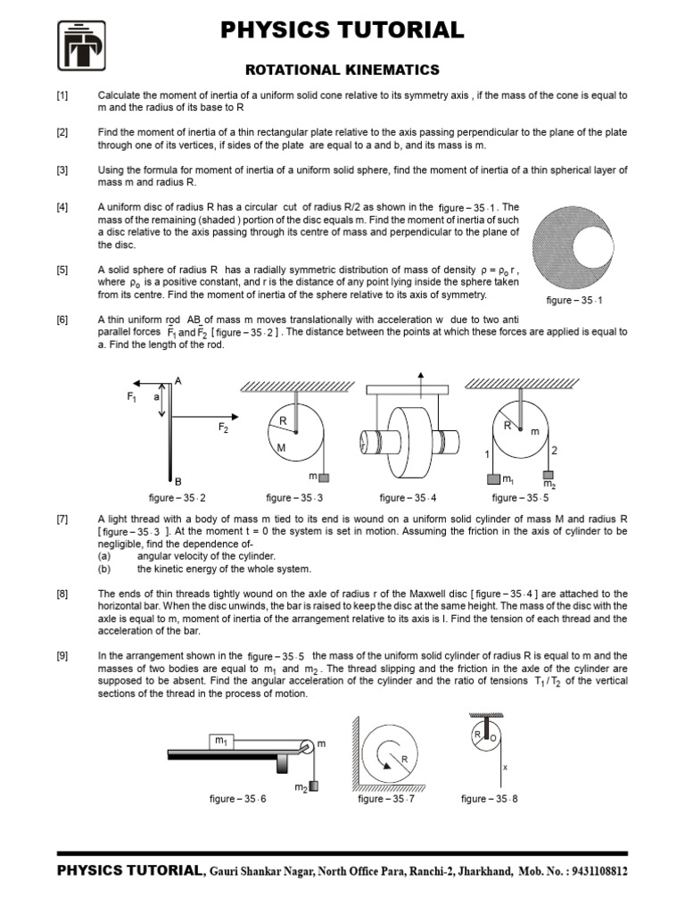 Assignment-Rotational Dynamics | PDF | Rotation Around A Fixed Axis | Force