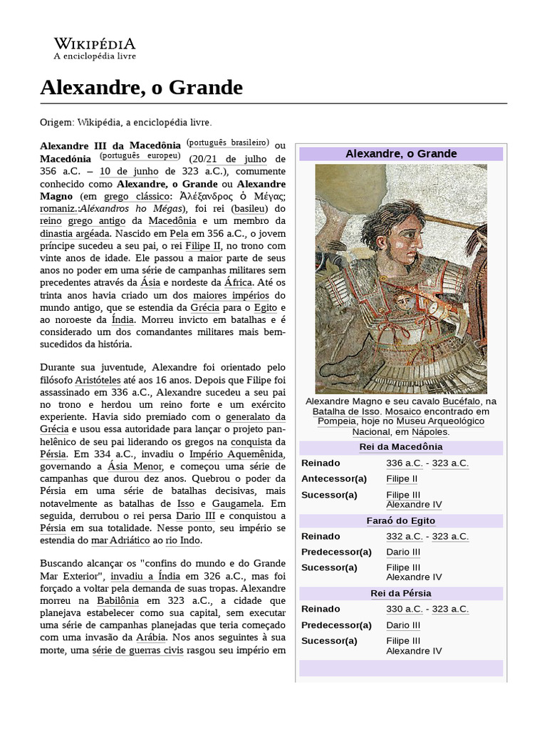 Alexandre, o Grande | PDF