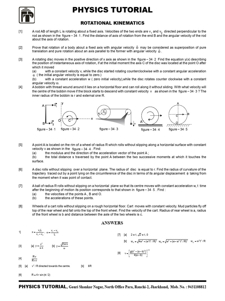 Assignment - Rotational Kinematics | PDF | Rotation Around A Fixed Axis | Velocity