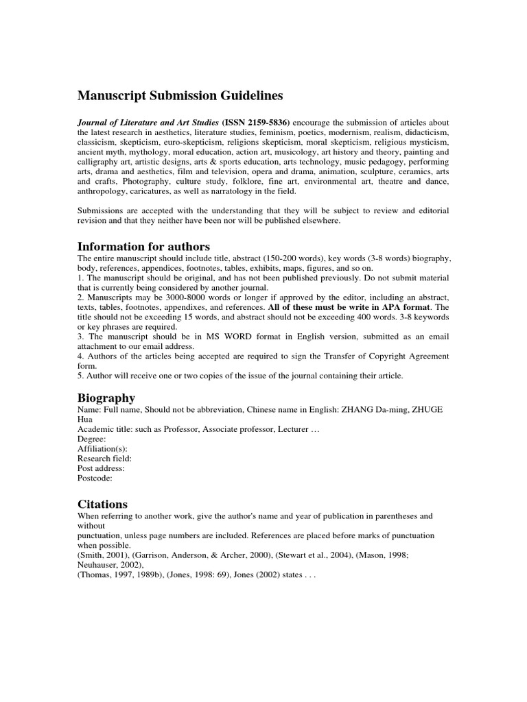 Manuscript Submission Guidelines | PDF