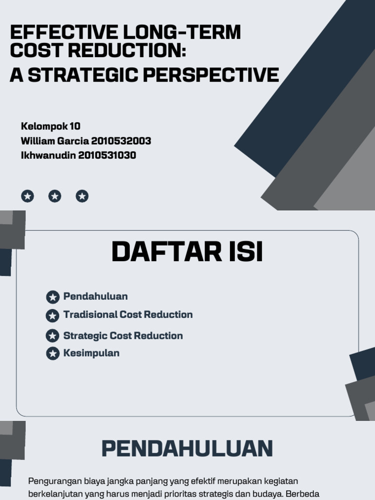 SAM Kelompok 10 - Effective Long Term Cost Reduction | PDF | Bisnis