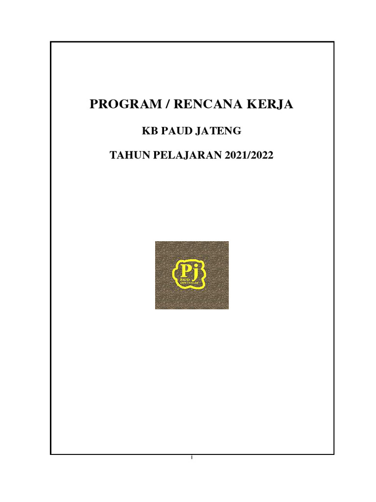 A.1.15.17 Program Rencana Kerja Paud KB TK | PDF | Karier & Perkembangan