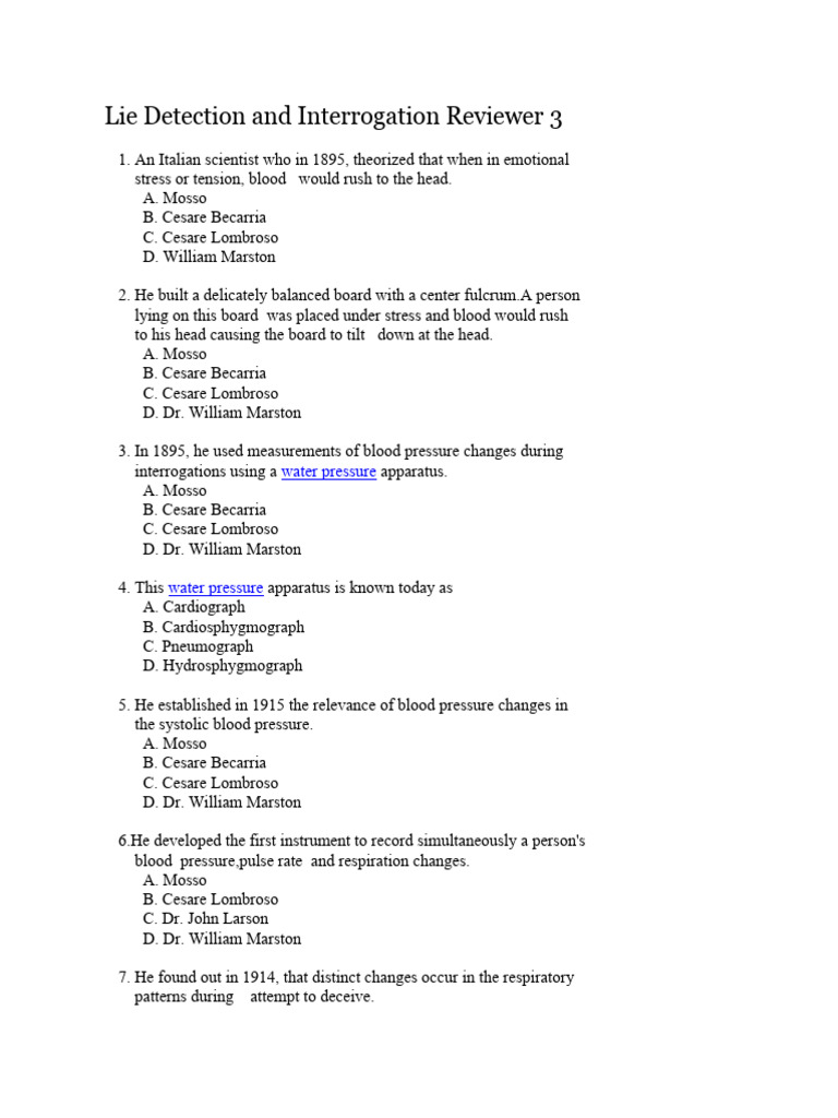 History of Lie Detection Techniques | PDF | Social Science | History