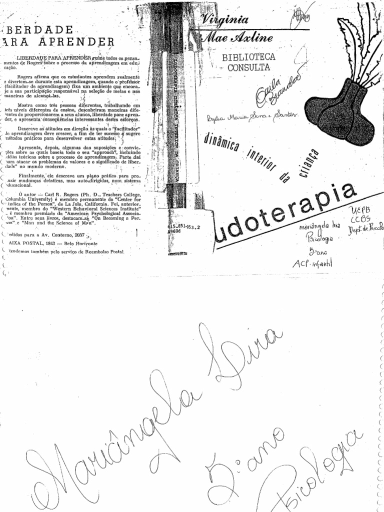 Virginia Mae Axline - Ludoterapia Dinâmica Interior Da Criança | PDF