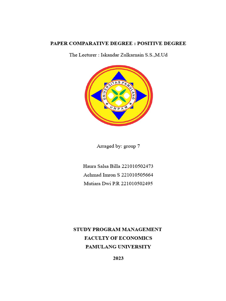 Paper Comparative Degree Positive | PDF | Communication | Cognitive Science