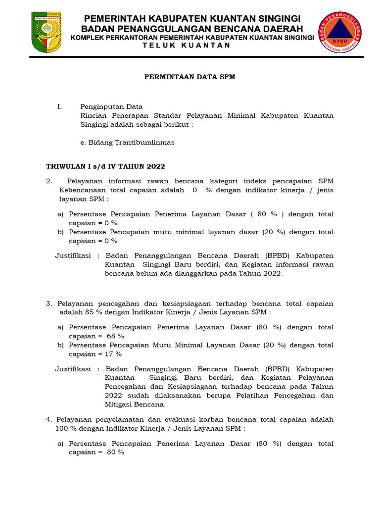 PERMINTAAN DATA SPM 2023 Dan Justifikasi | PDF