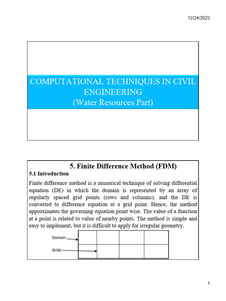 Computational Techniques in Civil Engineering (Water Resources Part ...