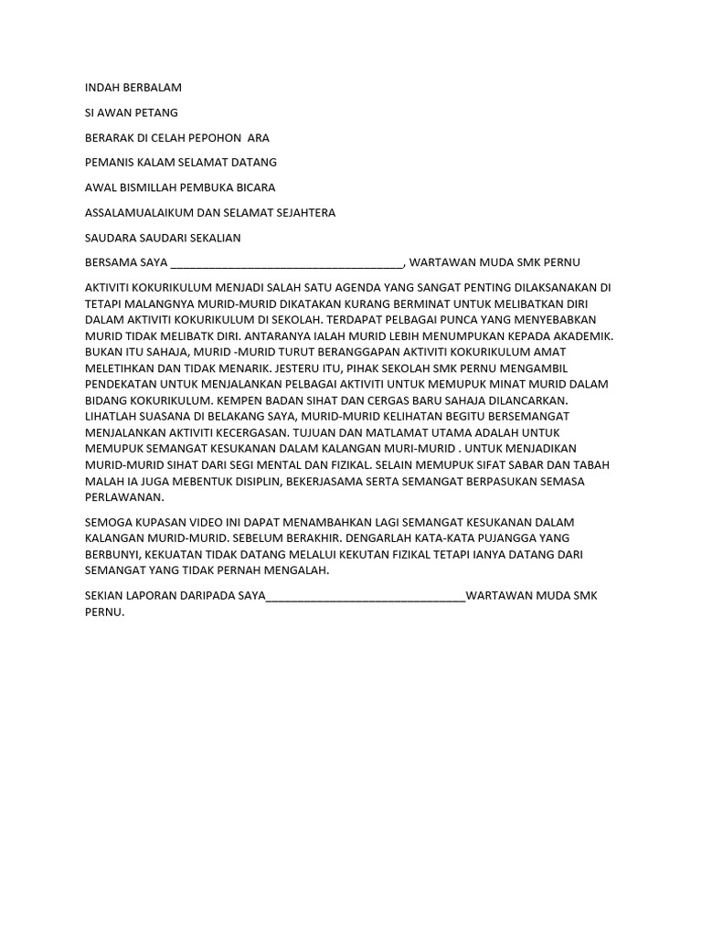 Skrip Wartawan Muda Koku | PDF | Karier & Perkembangan