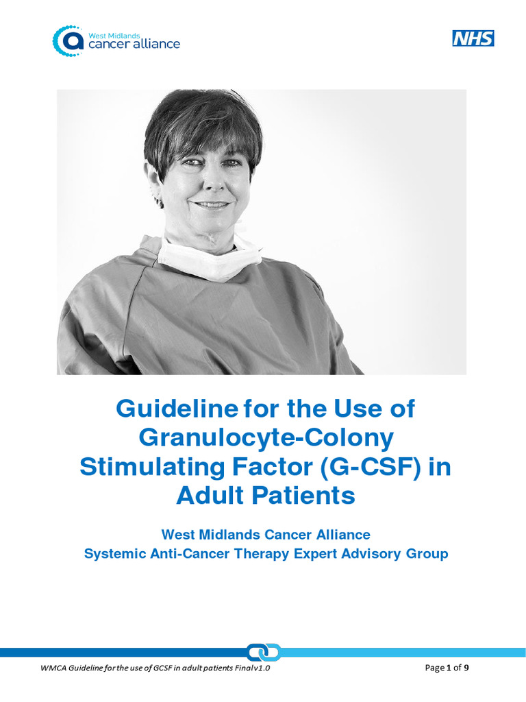 G-CSF Use Guidelines for Adults | PDF | Hematopoietic Stem Cell Transplantation | Chemotherapy