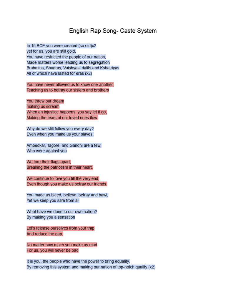 English Rap Song | PDF