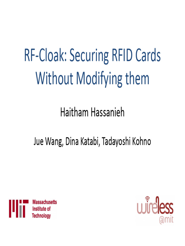 RFID Cloak- Securing RFID Cards | PDF | Mimo | Radio Frequency ...