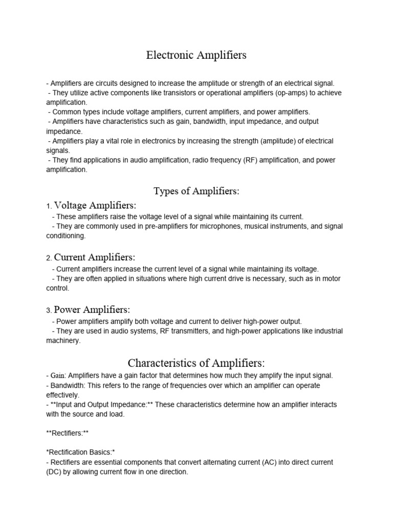 Lecture 4 | PDF | Amplifier | Modulation
