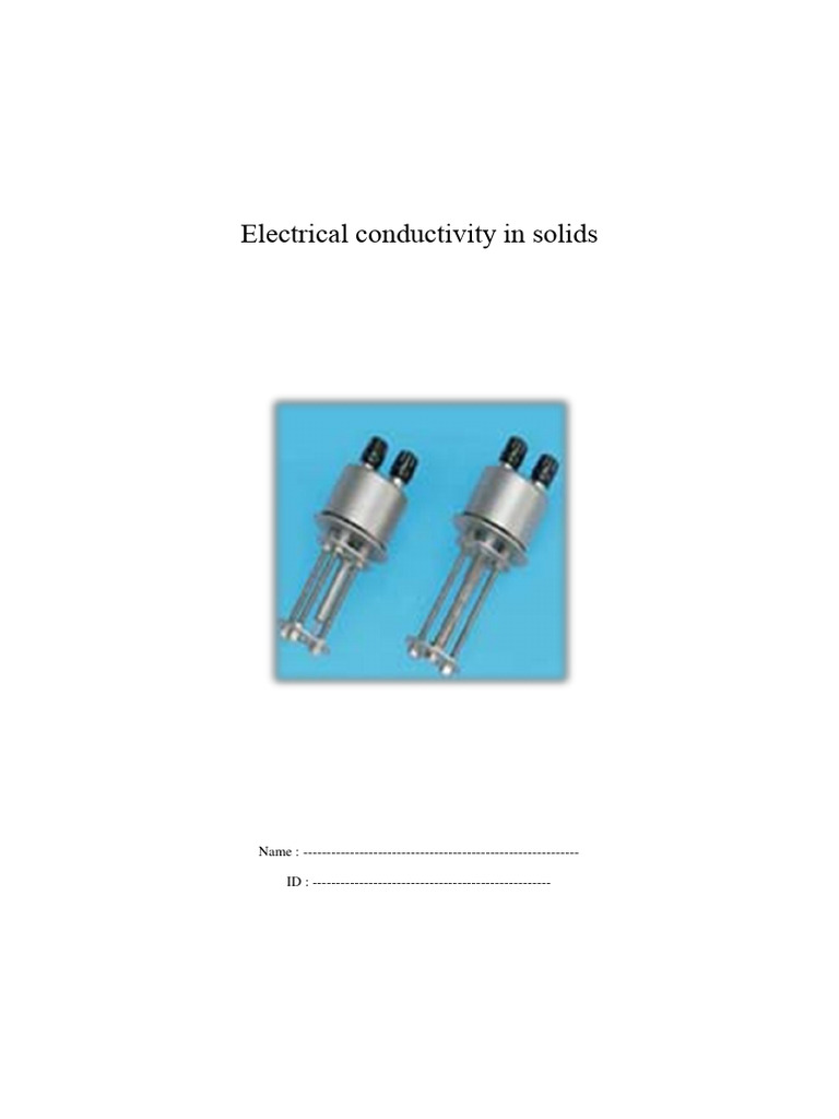 Electrical Conductivity in Solids (2) Cassy 2 | PDF | Electrical ...