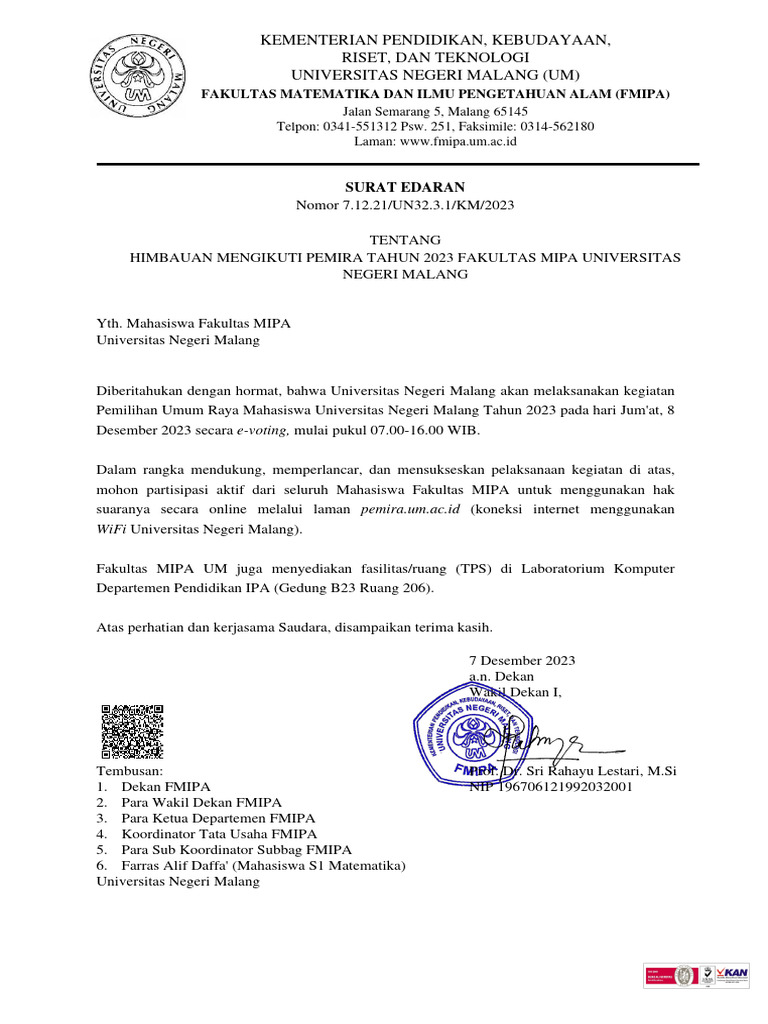 Surat Edaran Fix | PDF