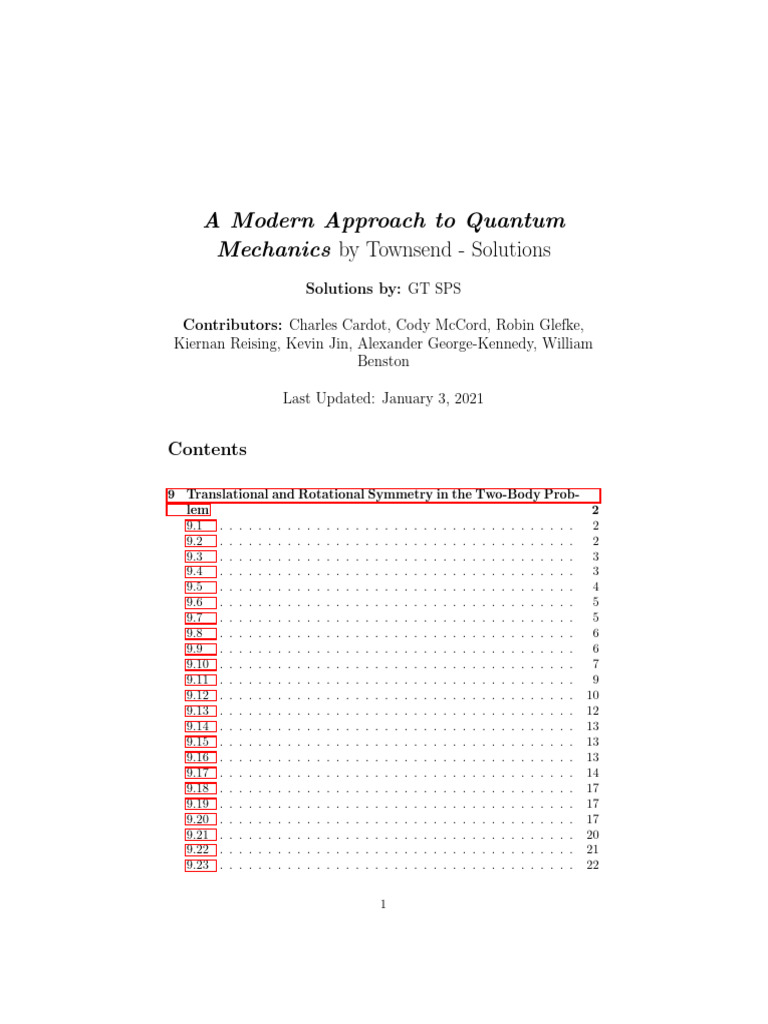 Townsend Quantum Mechanics Solutions | PDF | Acid Dissociation Constant | Electronvolt