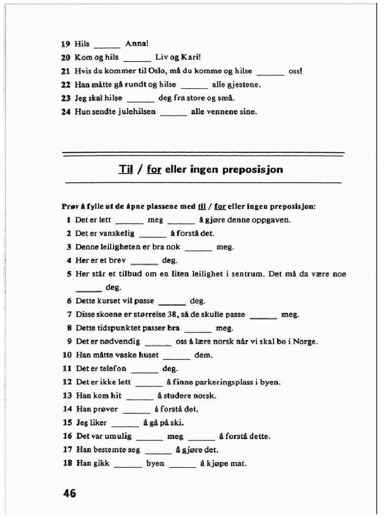 Oppgaver Til Og For | PDF