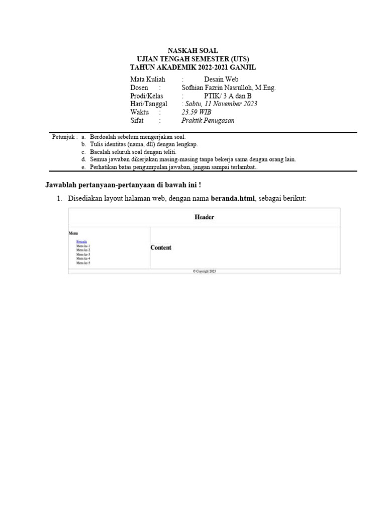 Uts Desain Web Dzikry | PDF